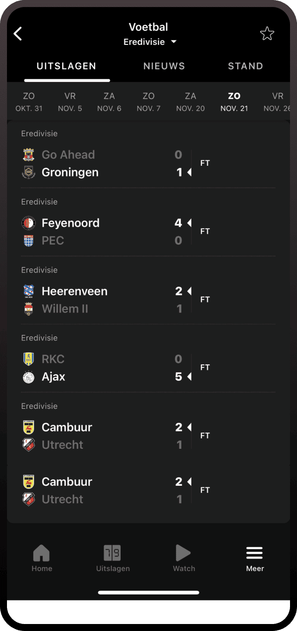 ESPN - Kijk alle Eredivisie wedstrijden live!